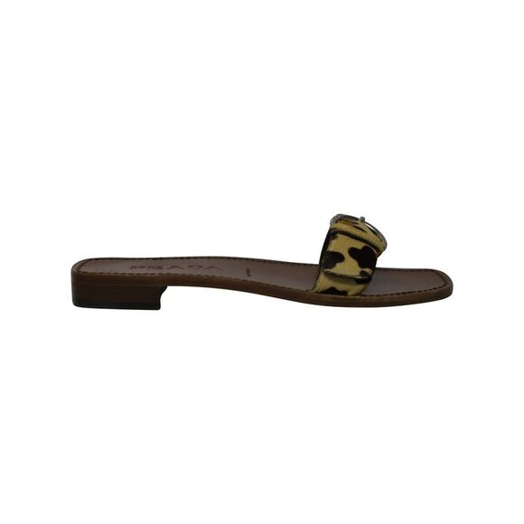 Prada | Shoes | Prada Buckled Leopard Print Slides In Animal Print ...